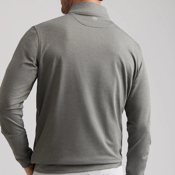 Peter Millar Perth Mélange Performance Quarter-Zip - Smoke - Lamb Crafted
